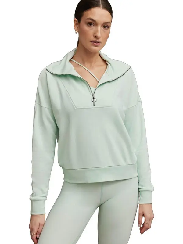 Carbon38 French Terry Half Zip - Clearly Aqua
