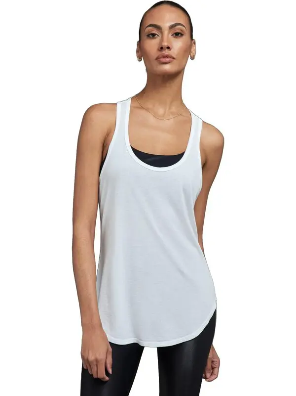 Carbon38 Long Racerback Tank - White