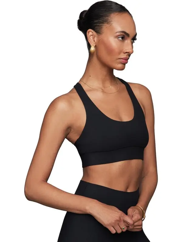 Carbon38 Scoop Racerback Bra In Melt - Black