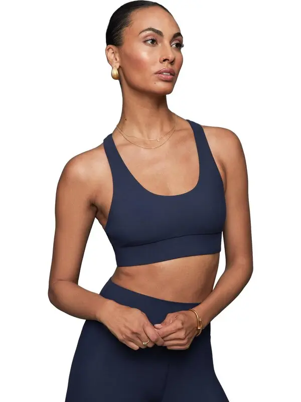 Carbon38 Scoop Racerback Bra In Melt - Navy