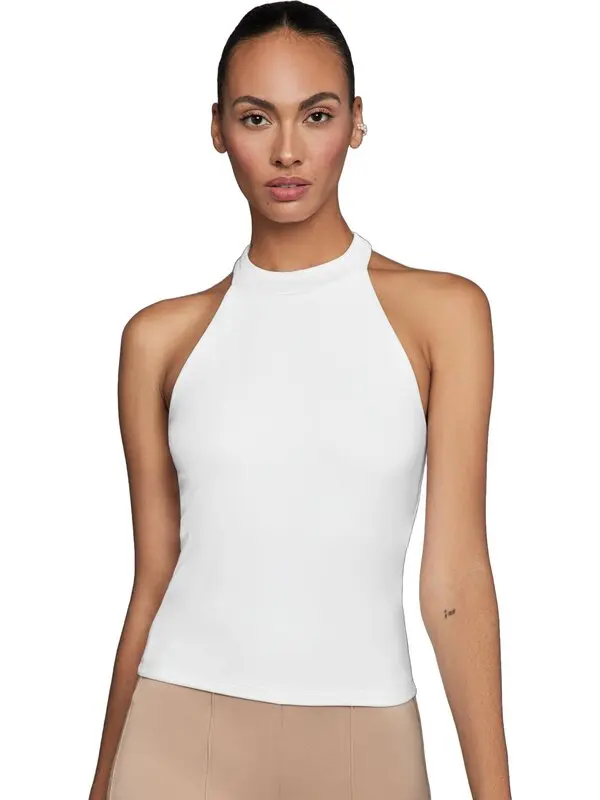 Carbon38 Sleeveless Mock Neck Top - White