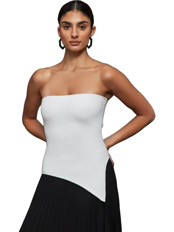 Carbon38 Asymmetrical Strapless Top - Ivory