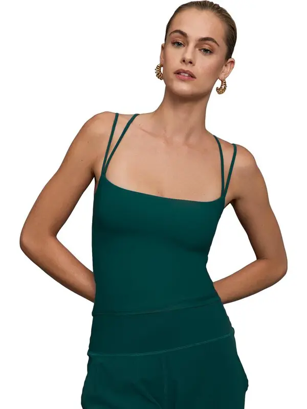 Carbon38 Strappy Tank Top With Integrated Shelf Bra - Ponderosa Pine
