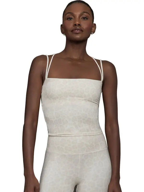 Carbon38 Strappy Tank Top - Snow Leopard