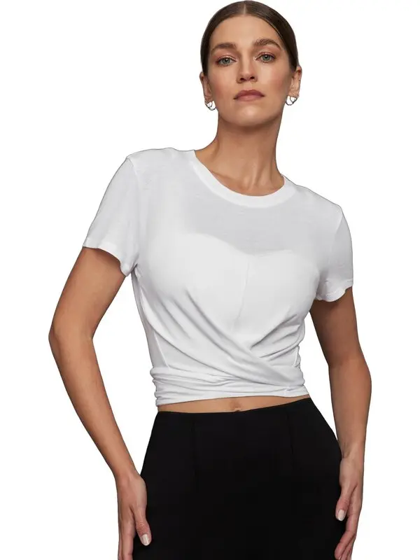 Carbon38 Cap Sleeve Wrap Top - White