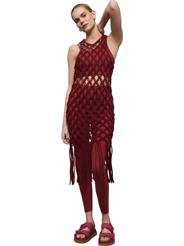 Carbon38 Macrame Tunic Dress - Merlot