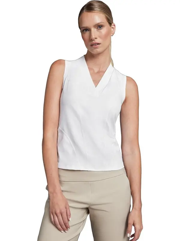Carbon38 Wrap Neck Tank - White