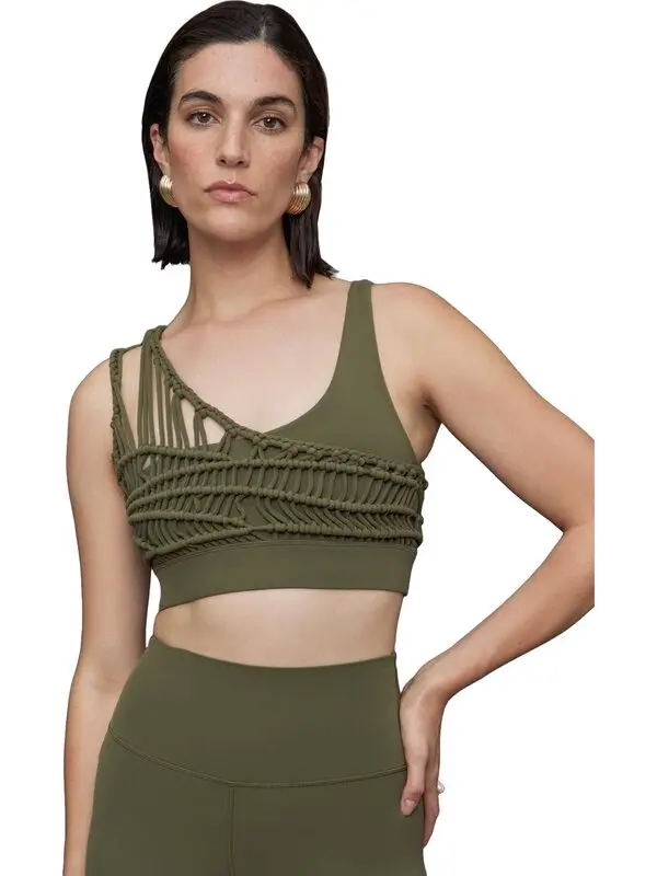Carbon38 Crochet Bra In Melt - Olive