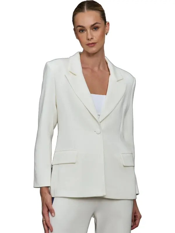 Carbon38 Single Breasted Scuba Blazer - Ivory