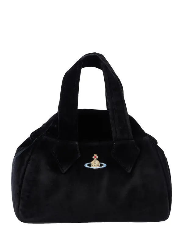 VIVIENNE WESTWOOD Archive Medium Velvet Shoulder Bag - Black