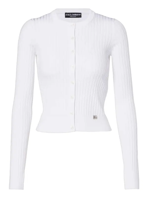 Dolce & Gabbana Ribbed-knit Cardigan - White