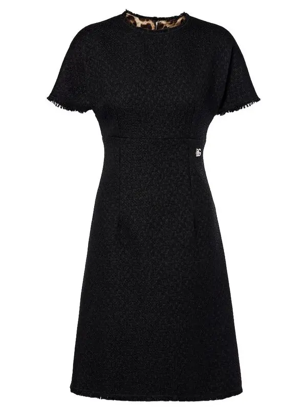 Dolce & Gabbana Dg Wool-blend Tweed Minidress - Black