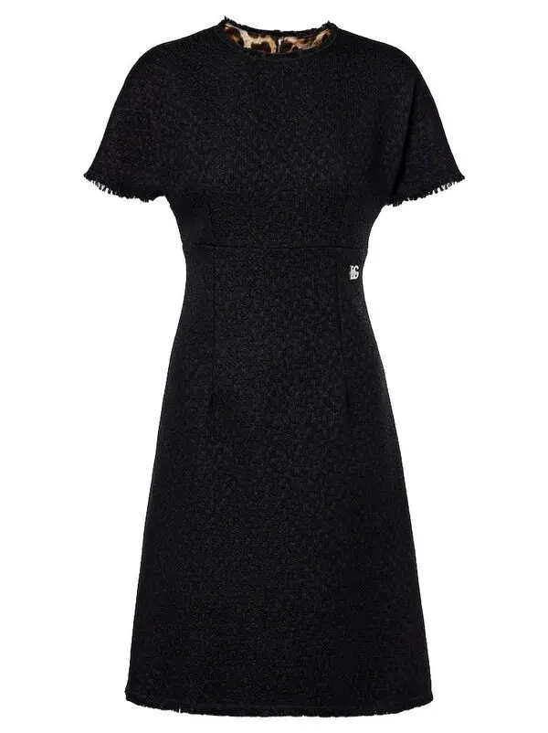Dolce & Gabbana Wool-blend Tweed Mini Dress - Black
