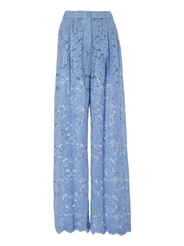 Dolce & Gabbana Lace Wide-leg Pants - Blue