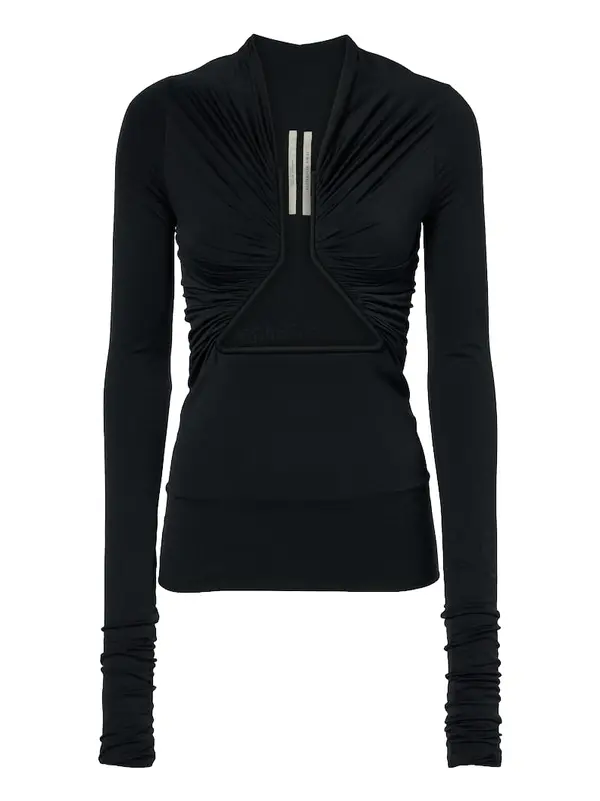Rick Owens Cutout Cupro Jersey Top - Black