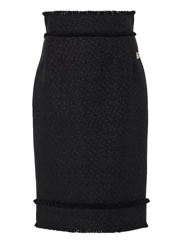 Dolce & Gabbana Wool-blend Tweed Pencil Skirt - Black