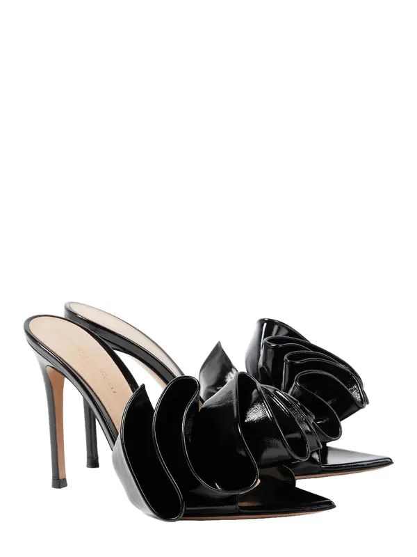 GIANVITO ROSSI Gabrielle 105 Leather Mules - Black