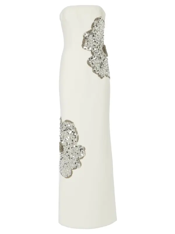 Rebecca Vallance Layana Strapless Embellished Gown - White