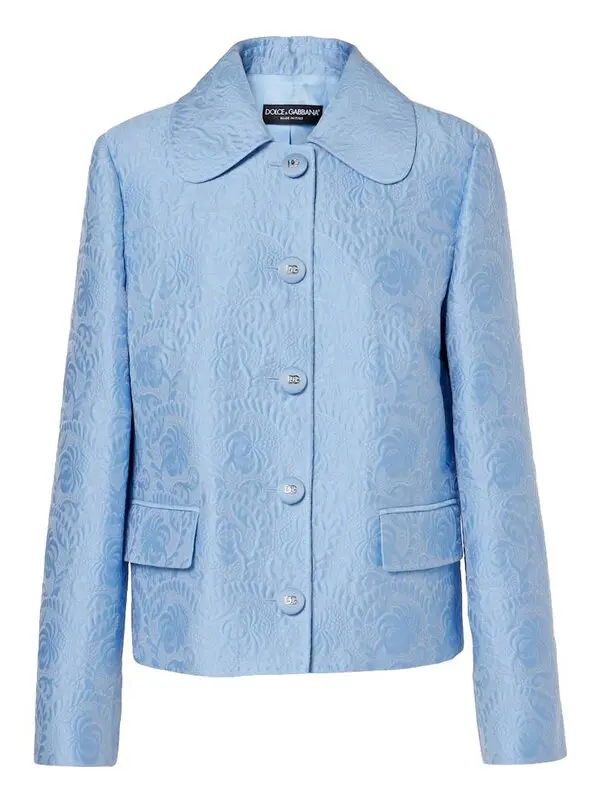 Dolce & Gabbana Cotton And Silk-blend Jacquard Jacket - Blue