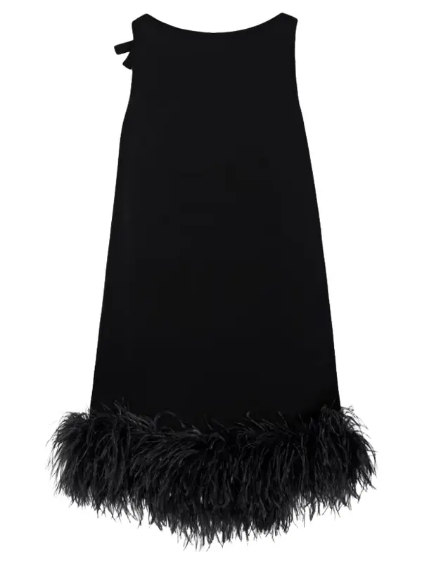 VALENTINO GARAVANI X UNDERCOVER Valentino Garavani Feather-trimmed Mini Dress - Black