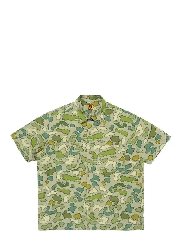HUMAN MADE X Kaws Made Camo Shirt - Olivedrab Green
