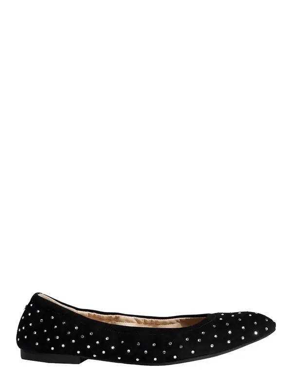 STUART WEITZMAN Bling Crystal-embellished Suede Ballet Flats - Black