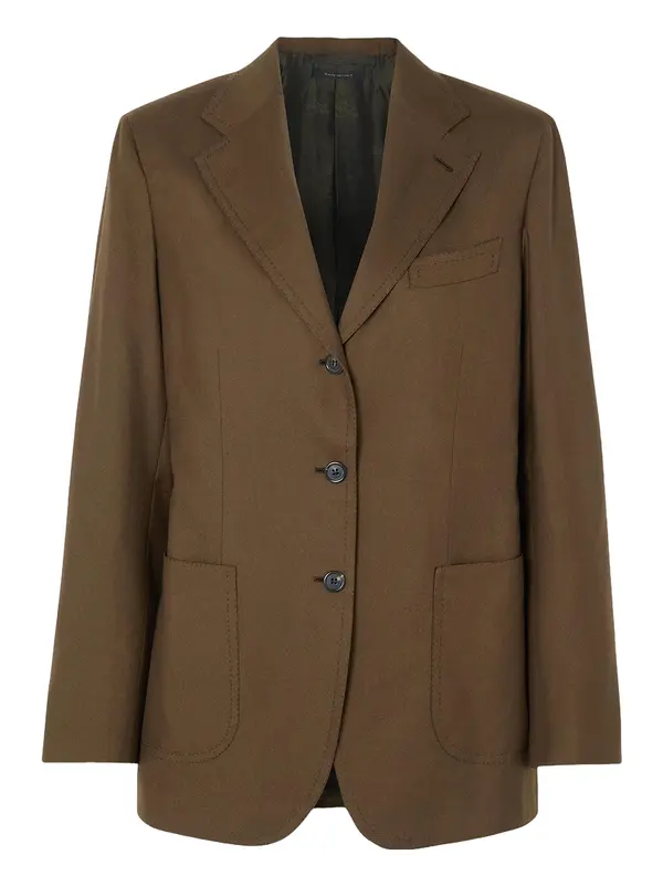 Brioni Wool And Silk-blend Twill Blazer - Brown