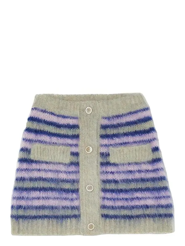 Marni Striped Mohair-blend Skirt - Lilac