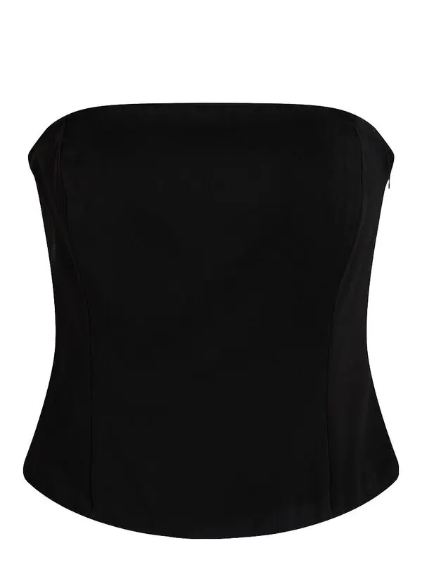 Brunello Cucinelli Strapless Satin-crepe Top - Black