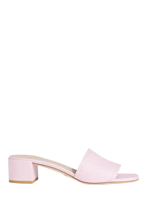 STUART WEITZMAN Cayman 35 Canvas Mules - Baby Pink