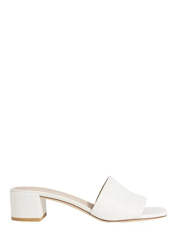 STUART WEITZMAN Cayman 35 Canvas Mules - White
