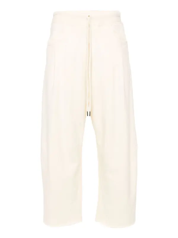 R13 Pleated Cropped Track Pants - Neutrals