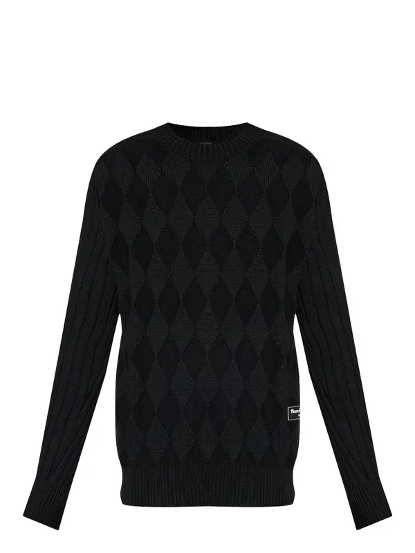 Balmain Logo-patch Wool Jumper - Black