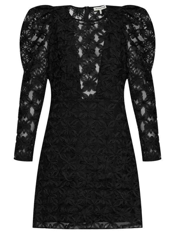 Munthe Tenny Embroidered Mini Dress - Black