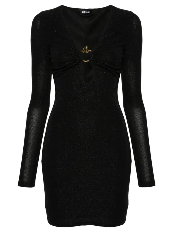 Just Cavalli Snake-detail Mini Dress - Black