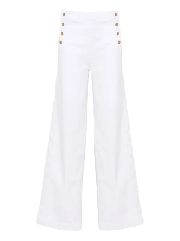 FRAME High-waisted Wide Leg Jeans - White