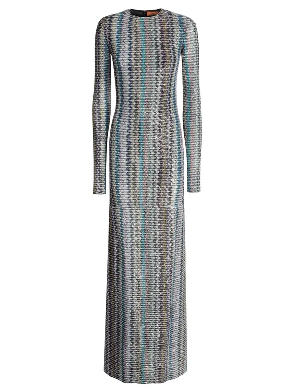 Missoni Cut-out Detail Sequin Embellished Maxi Dress - Grey