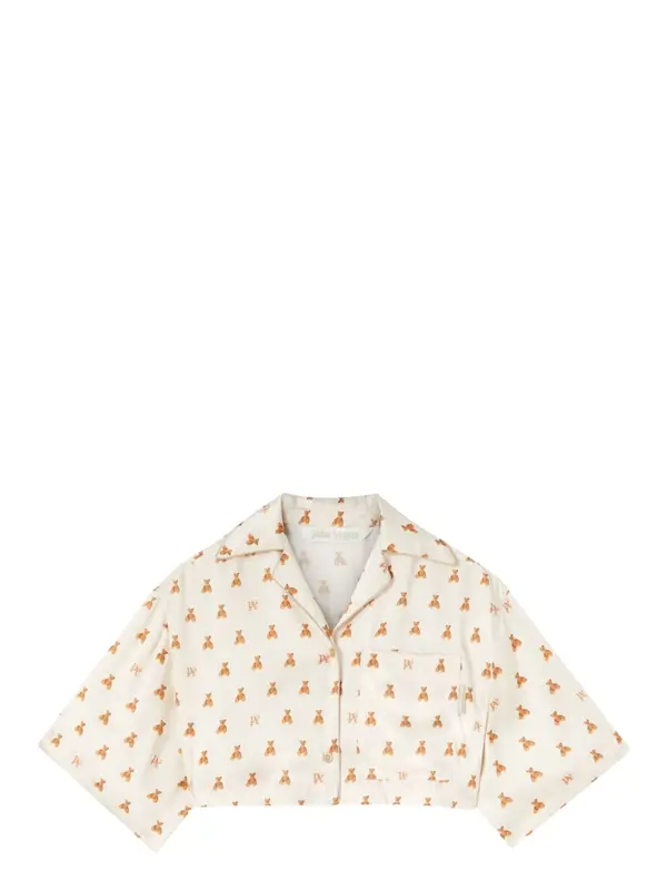 Palm Angels Bear Monogram Shirt - Neutrals