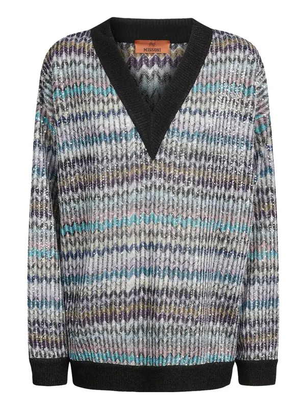 Missoni V-neck Jumper - Grey