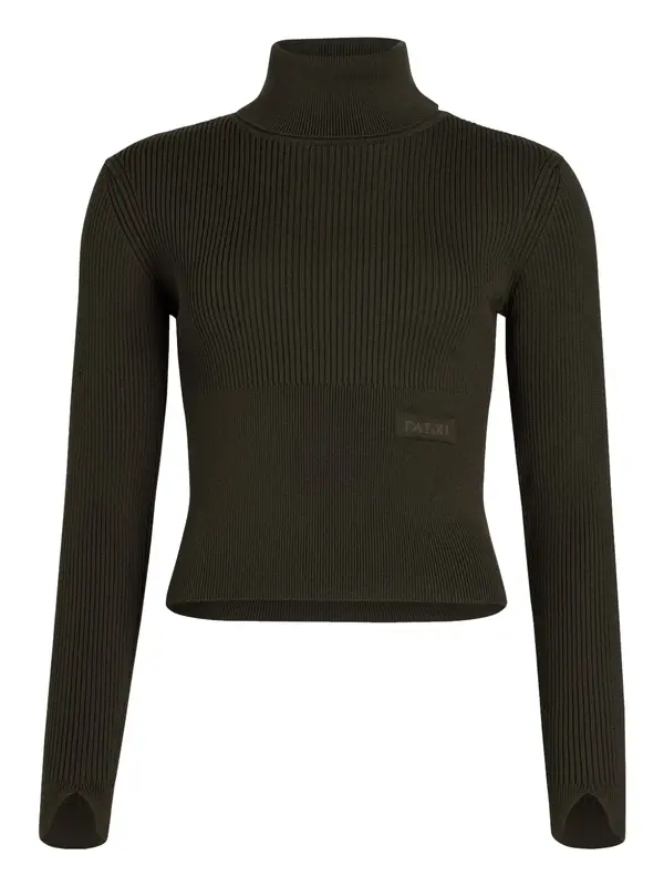 Patou Ribbed Roll-neck Sweater - Green
