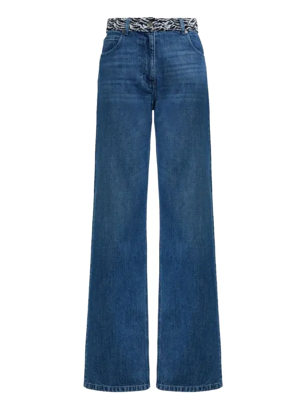 Missoni Knitted-panel Jeans - Blue