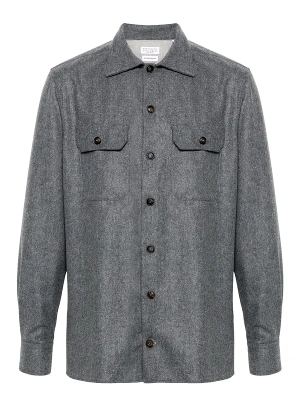 Brunello Cucinelli Mélange-effect Shirt - Grey