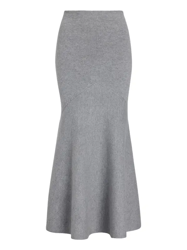 Patou Wool Peplum Skirt - Grey