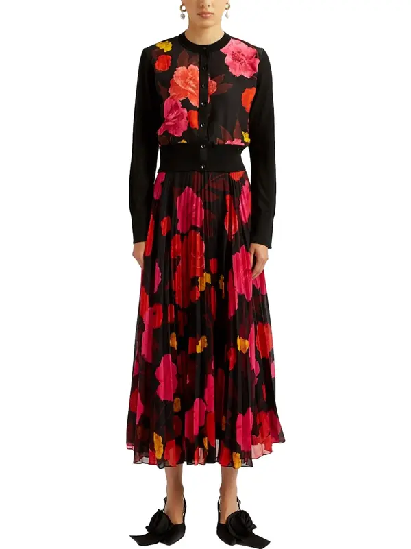 Erdem Floral-print Cardigan - Black