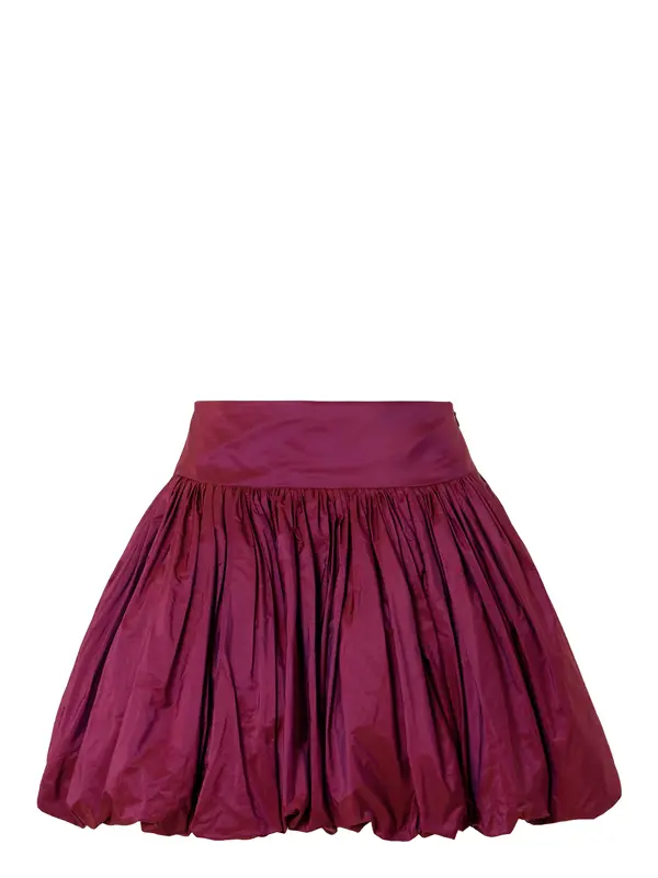 MOLLY GODDARD Wilder Gathered Taffeta Mini Skirt - Purple