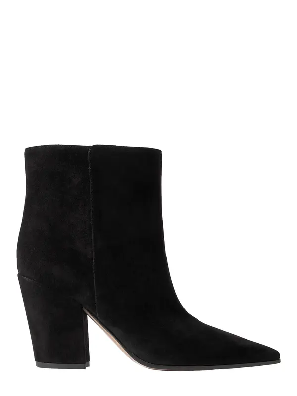 GIANVITO ROSSI Camoscio 90 Suede Ankle Boots - Black