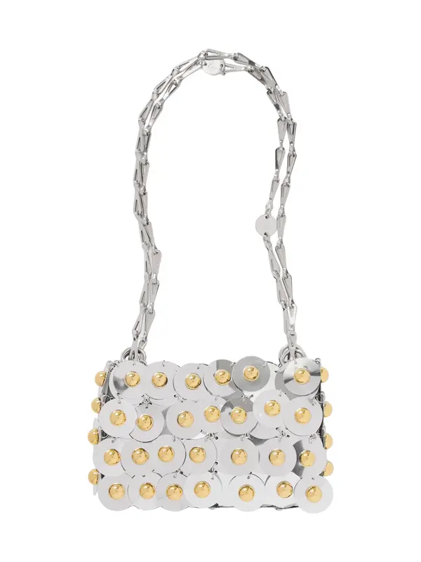 Rabanne 1969 Nano Embellished Shoulder Bag - Ecru