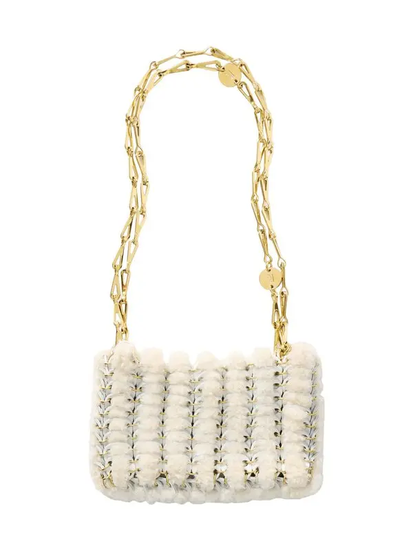 Rabanne 1969 Nano Embellished Shoulder Bag - Ecru