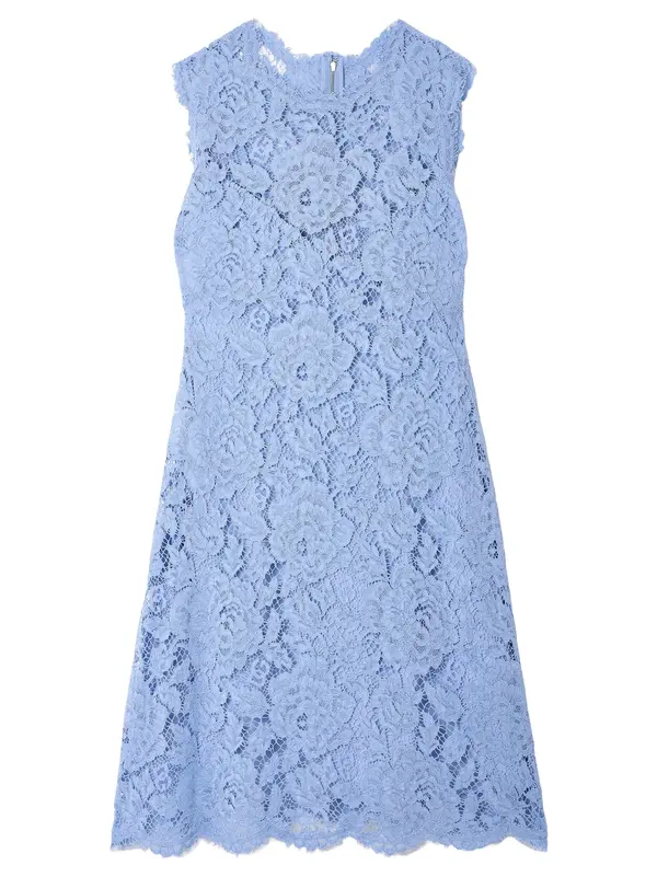 Dolce & Gabbana Corded Lace Mini Dress - Blue