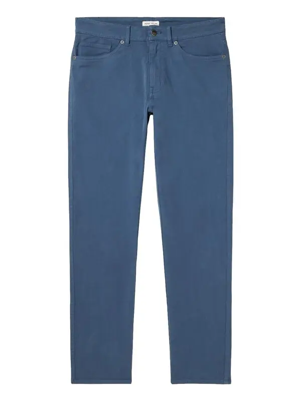 Peter Millar Slim-fit Straight-leg Cotton-blend Sateen Trousers - Blue